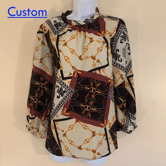 Hand Crafted | Tops | Custom Handmade Silk Blouse Small Gathered Neck ...
